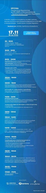 Programação — Agência Nacional de Vigilância Sanitária - Anvisa