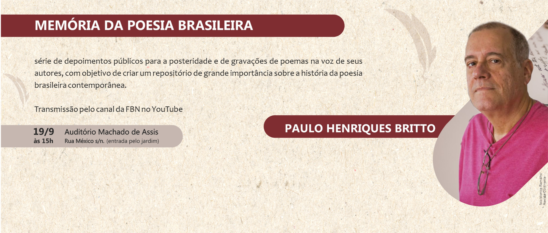 BN Convida | "Memória da Poesia Brasileira", com Paulo Henriques Britto ...