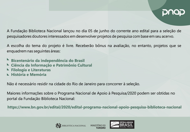 Boa notícia para o Edital do PNAP 2020 da FBN — Fundação Biblioteca ...