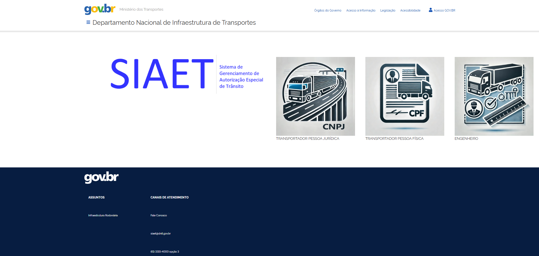 Passo a passo para solicitação de AET — Departamento Nacional de ...