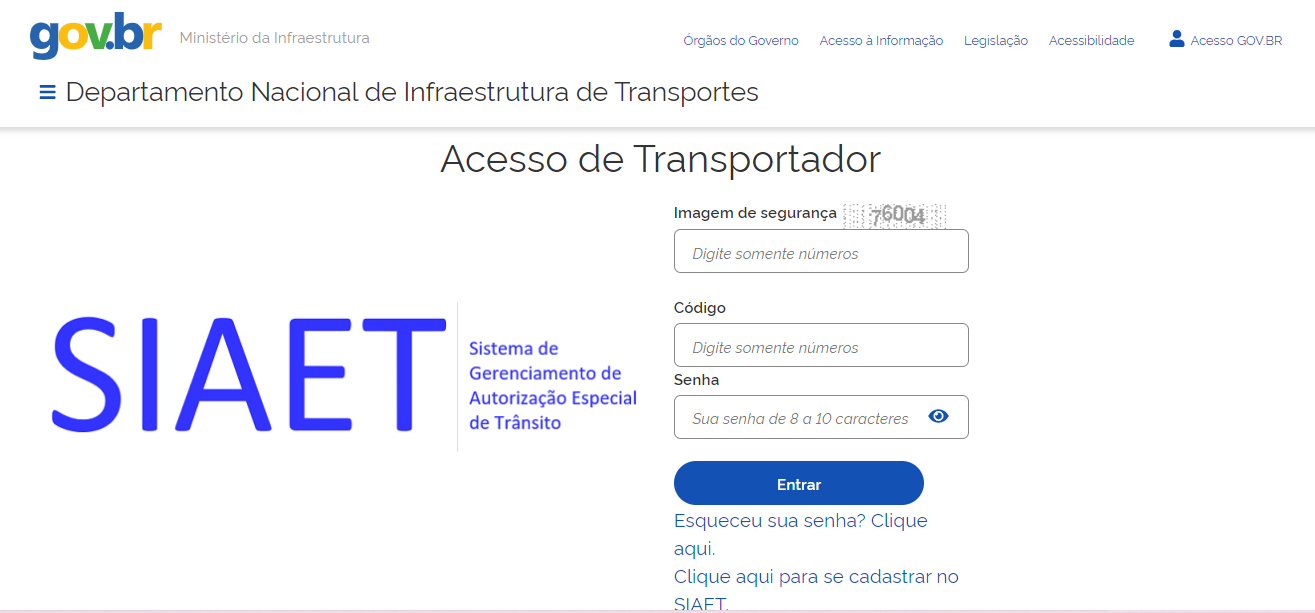 Passo a passo para solicitação de AET — Departamento Nacional de ...