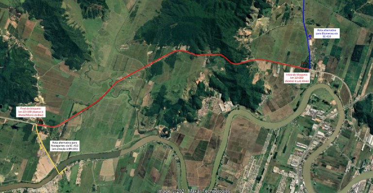 Suspensa a interdição de trecho da BR-470/SC prevista para domingo (28 ...