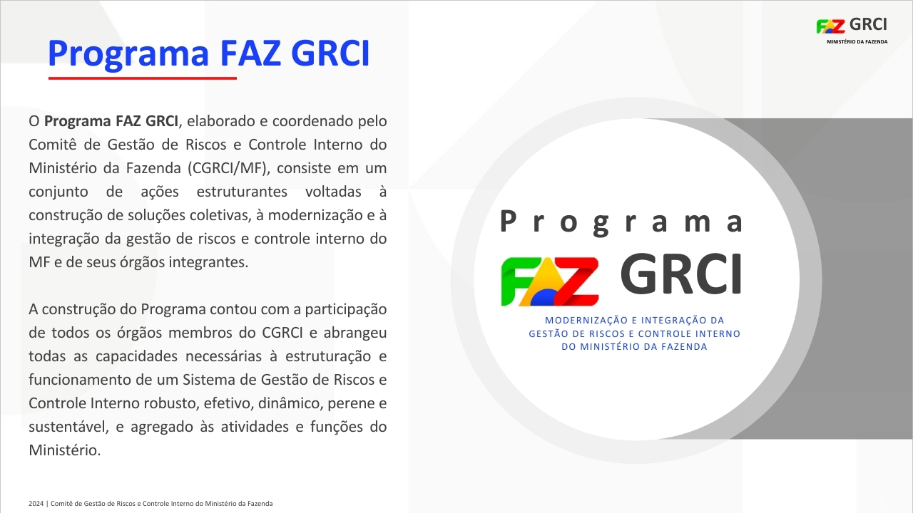 Ministério da Fazenda institui o programa FAZ GRCI para a modernização ...