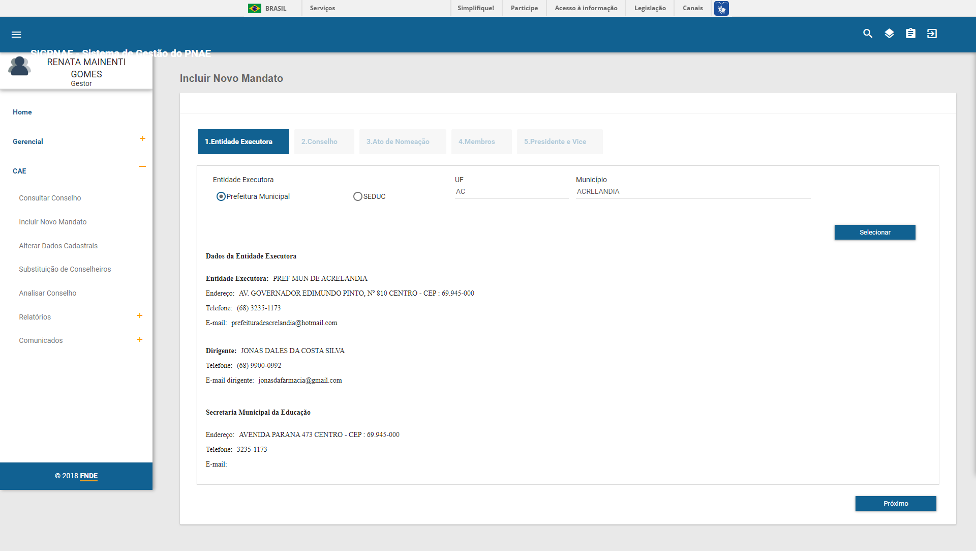 resultado_incluir_mandato — Fundo Nacional de Desenvolvimento da Educação