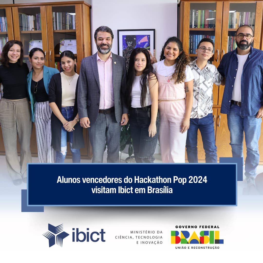 Alunos vencedores do Hackathon Pop 2024 visitam Ibict em Brasília — Instituto Brasileiro de ...