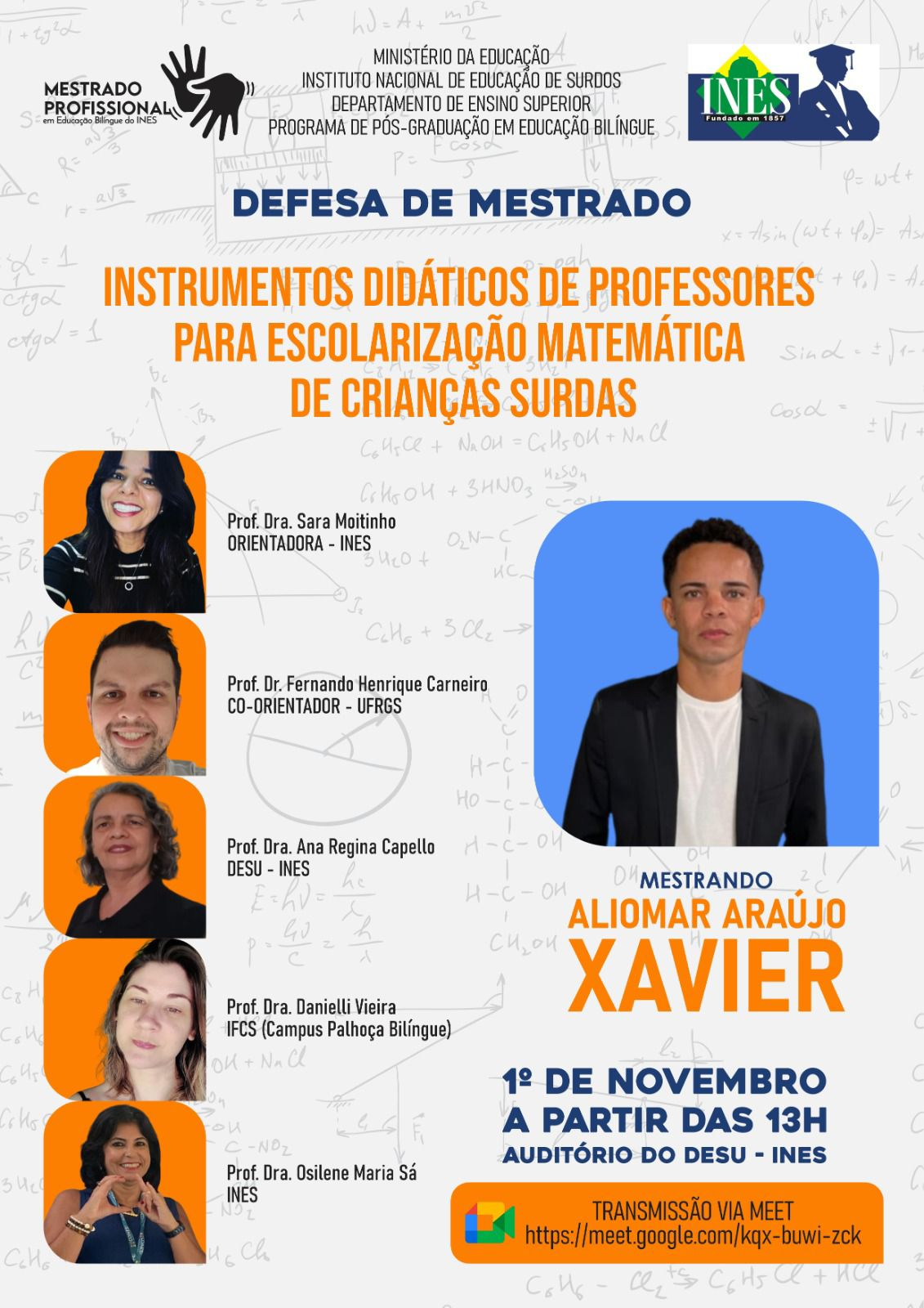 Convite: Defesa de dissertação do mestrando Aliomar Araújo Xavier ...