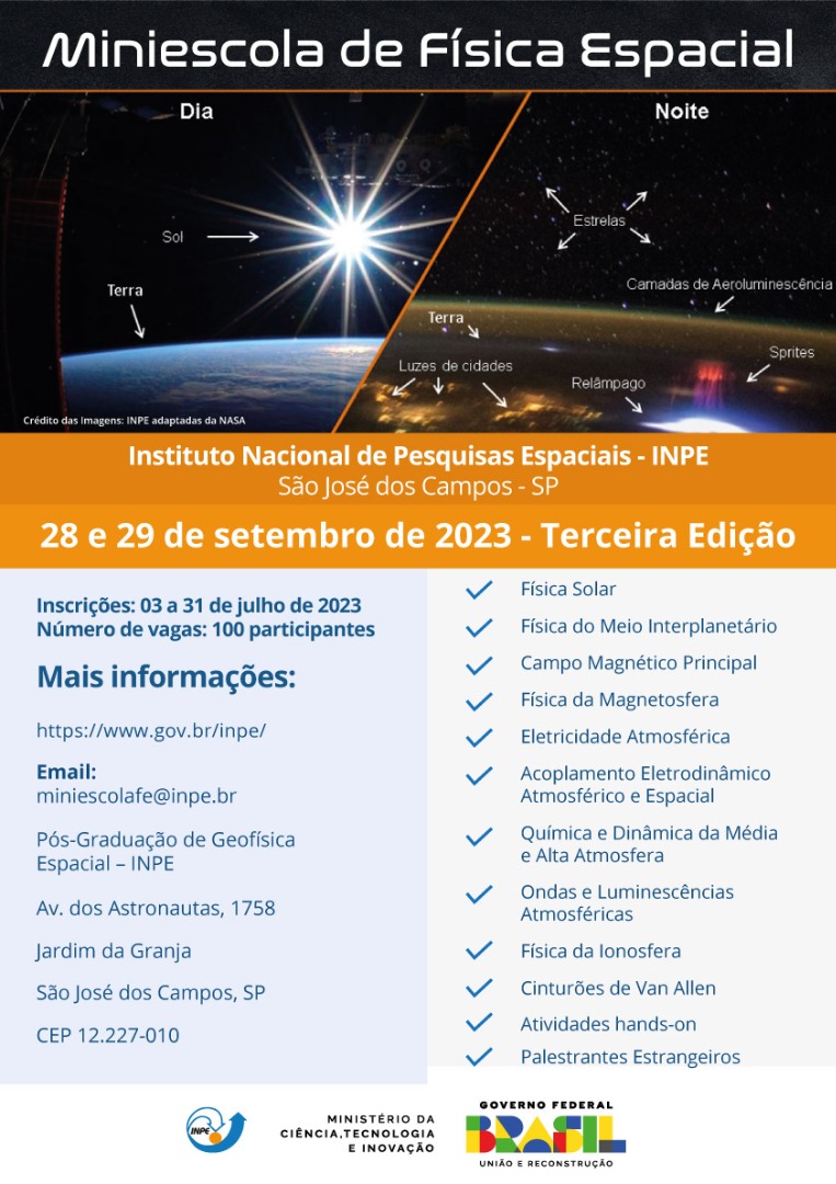 Terceira edição da Miniescola de Física Espacial do INPE — Instituto ...