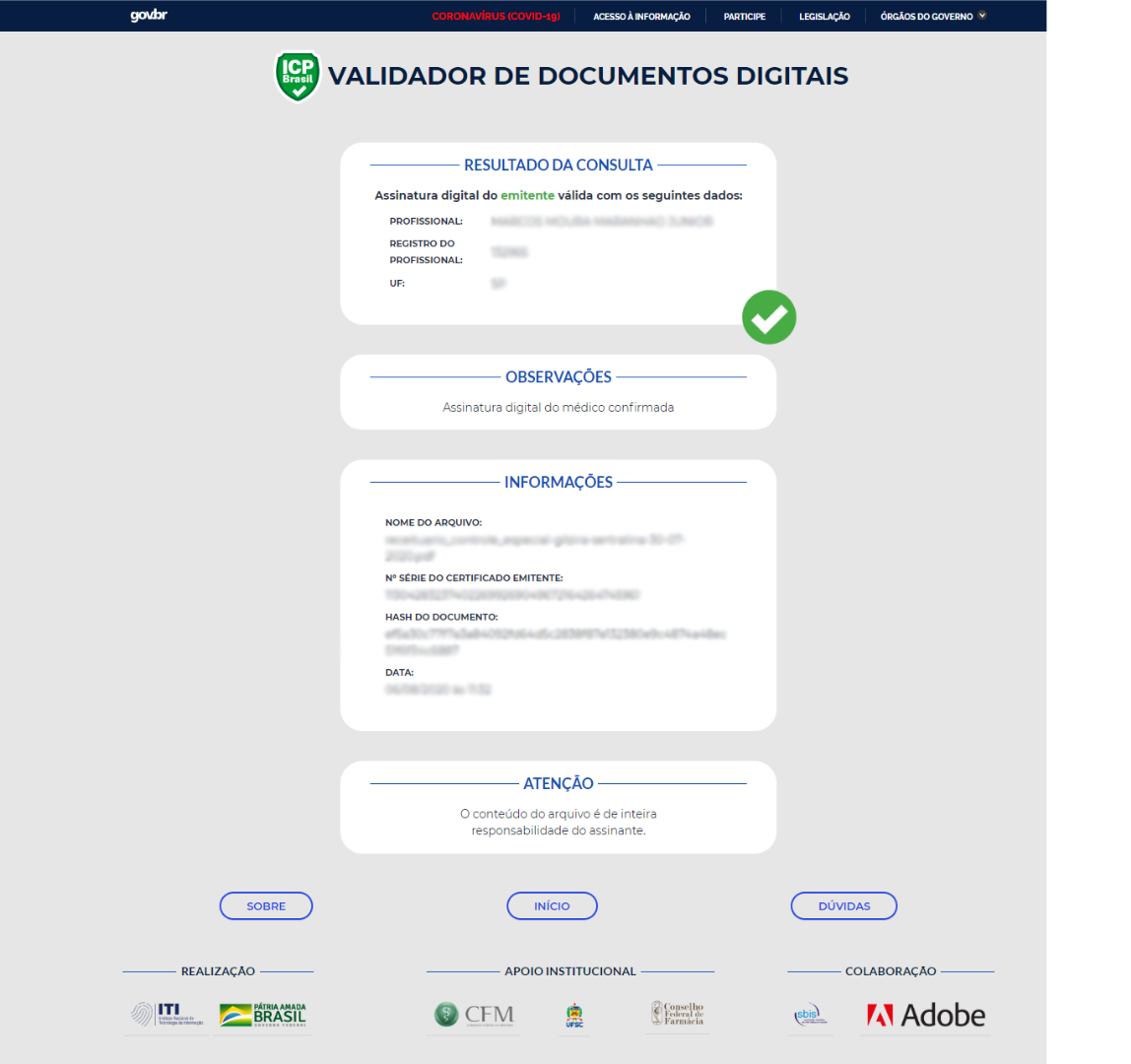 Validador de Documentos Digitais completa 1 ano — Instituto Nacional de ...