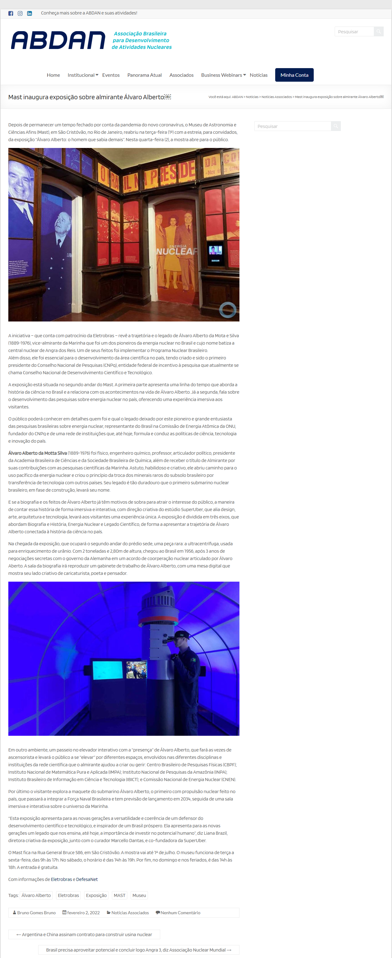 Portal ABDAN (Assoc. Bras. Desenvolvimento de Atividades Nucleares ...