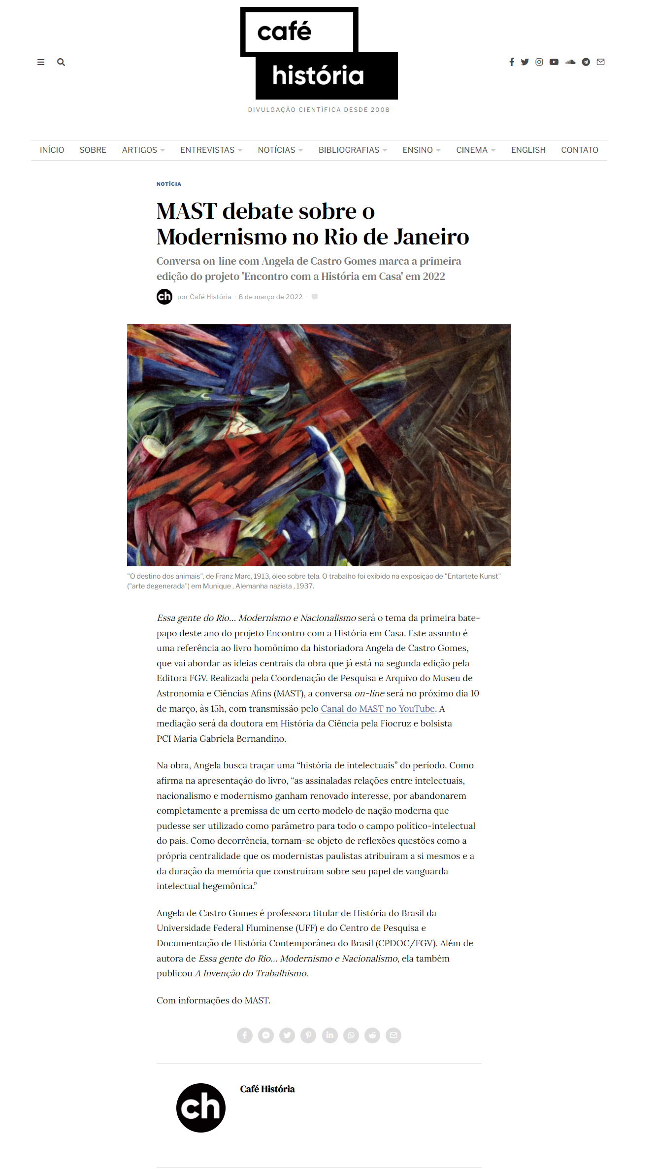 Portal Café História - MAST debate sobre o Modernismo no Rio de Janeiro ...