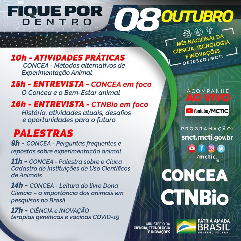 Concea e CTNBio participam do MNCTI nesta quinta-feira (8) — Ministério ...