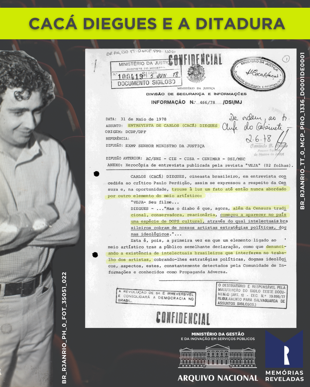 Cacá Diegues e a Ditadura — Arquivo Nacional » Memórias Reveladas