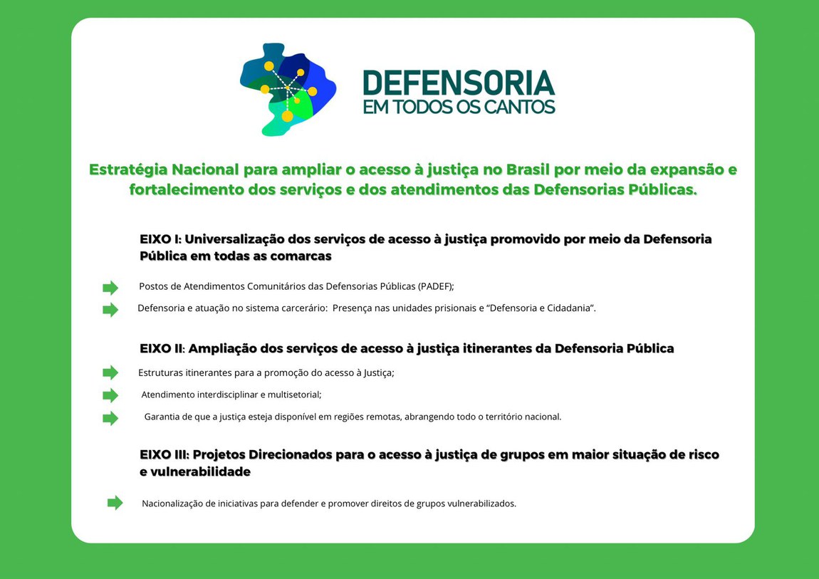 Defensoria em Todos os Cantos — Ministério da Justiça e Segurança Pública