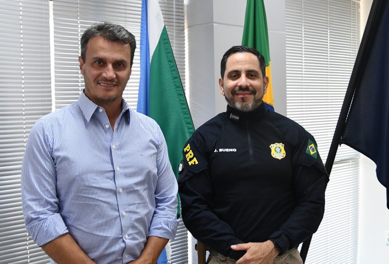Superintendente da PRF/MS recebe visita do Diretor Presidente da AEM MS — Polícia Rodoviária Federal