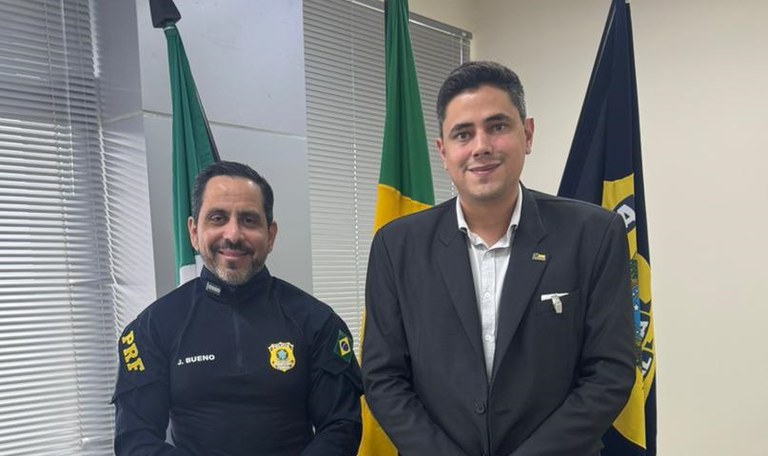 Superintendente da PRF/MS recebe visita do prefeito Gabriel Boccia — Polícia Rodoviária Federal