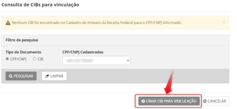 Consulta de CIB — Receita Federal