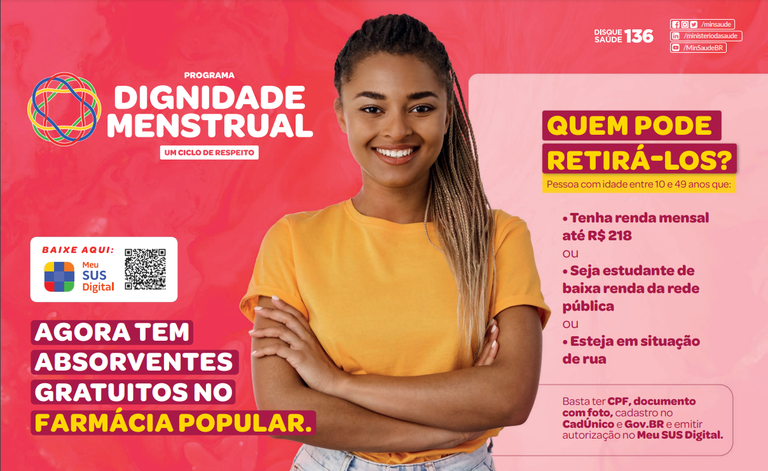 Campanha do Programa Dignidade Menstrual — Ministério da Saúde