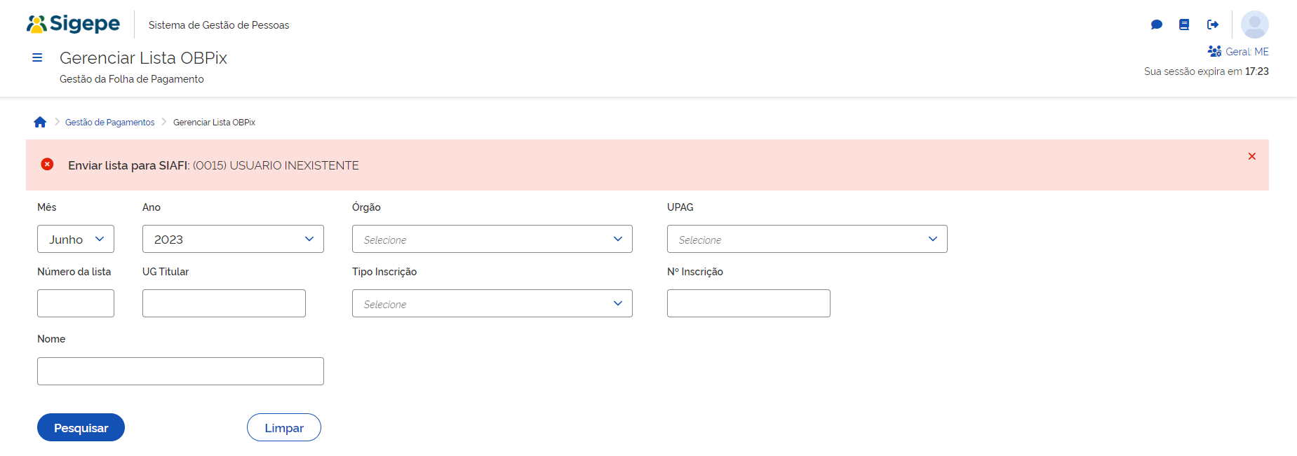 Gerenciar Lista — Portal do Servidor