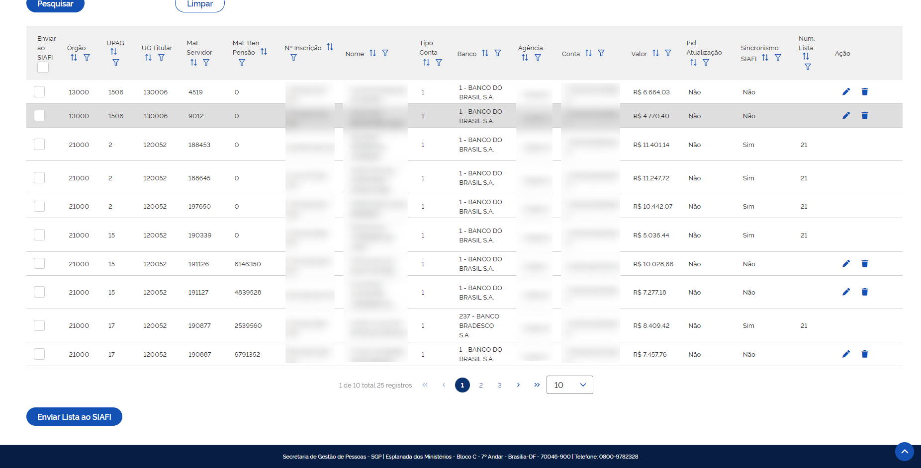 Gerenciar Lista — Portal do Servidor