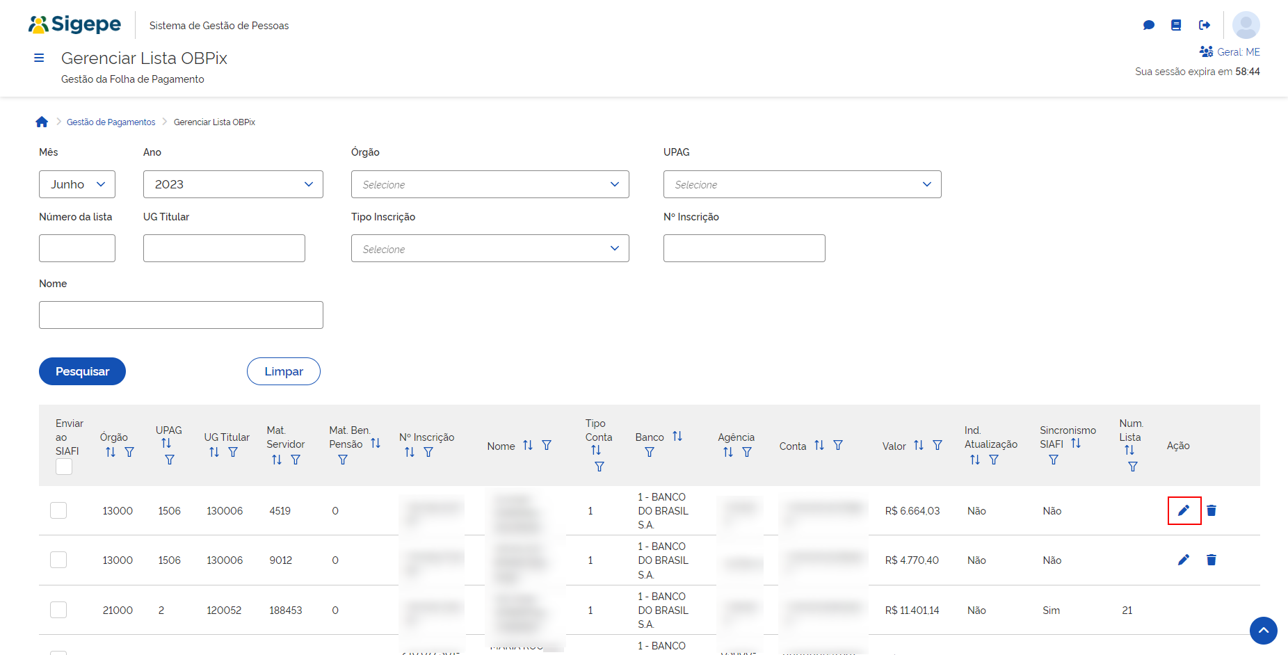 Gerenciar Lista — Portal do Servidor