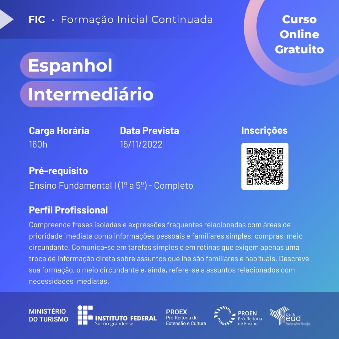 Espanhol Intermediário — Ministério do Turismo